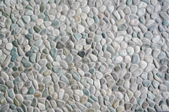 Pebble stone wall texture. Tiles Design for Floor. Stock Photo by raffinboy